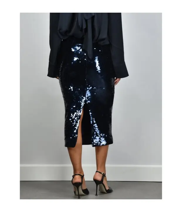 ROTATE BY BIRGER CHRISTENSEN Sequin Embellished Pencil Skirt