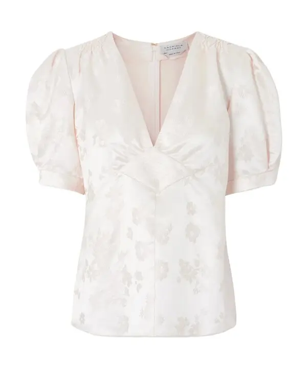 Gabriela Hearst Oberon Floral-jacquard Silk-twill Blouse - Ivory
