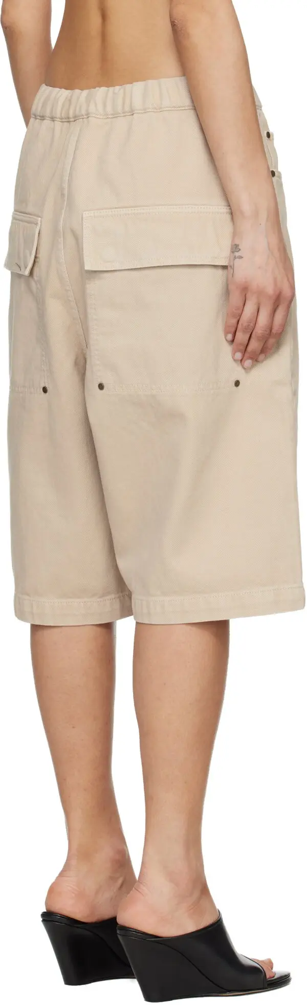 ENTIRE STUDIOS Spar Cotton Canvas Bermuda Shorts - Beige