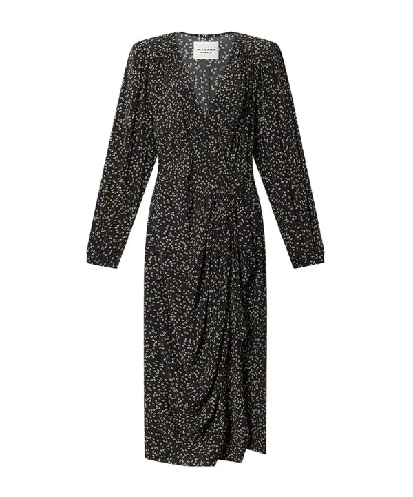 Isabel Marant Étoile V-neck Long Sleeve Pleated Dress
