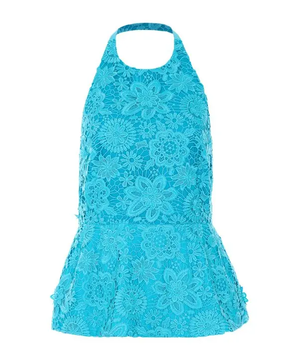 Essentiel Antwerp Embroidered Halter Top - Blue