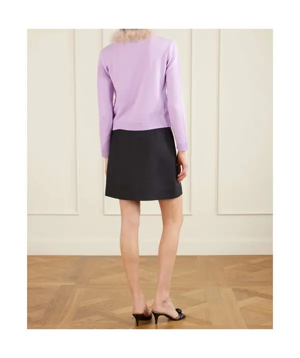Valentino Garavani Long-sleeved Cardigan With Fur Trim
