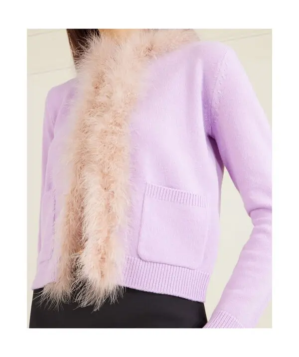 Valentino Garavani Long-sleeved Cardigan With Fur Trim