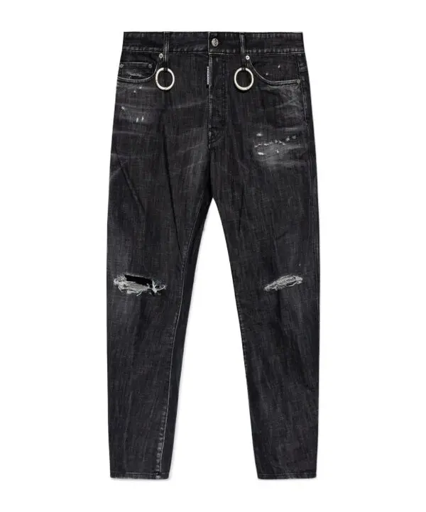 Dsquared2 Distressed Jeans With Metal Ring Detail