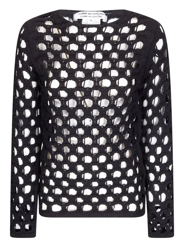 Comme Des Garçons Mesh Knitted Top - Black