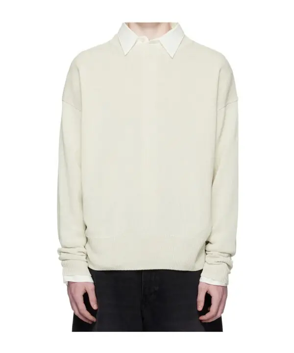 Studio Nicholson Kami Knitwear Crewneck Sweater - White