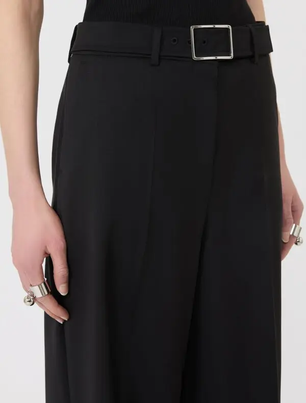 Sportmax Belted Gabardine Wool Trousers