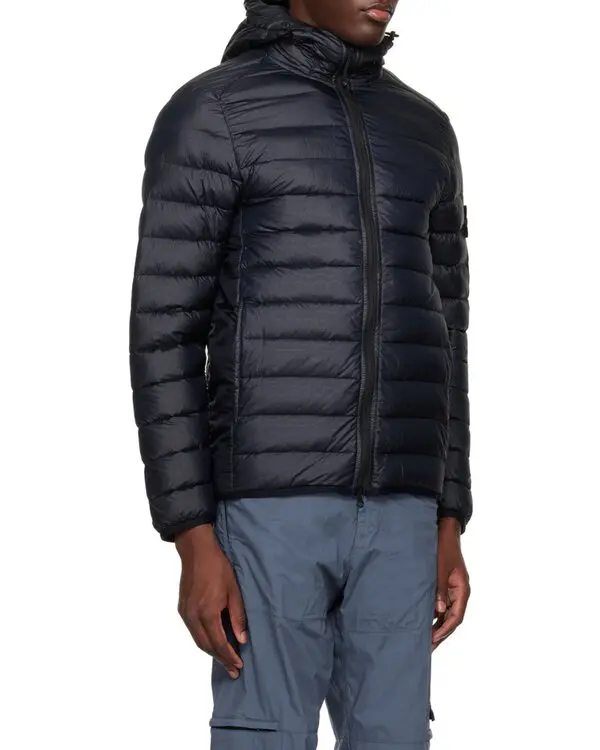 Stone Island Lightweight Hooded Down Jacket - Blue