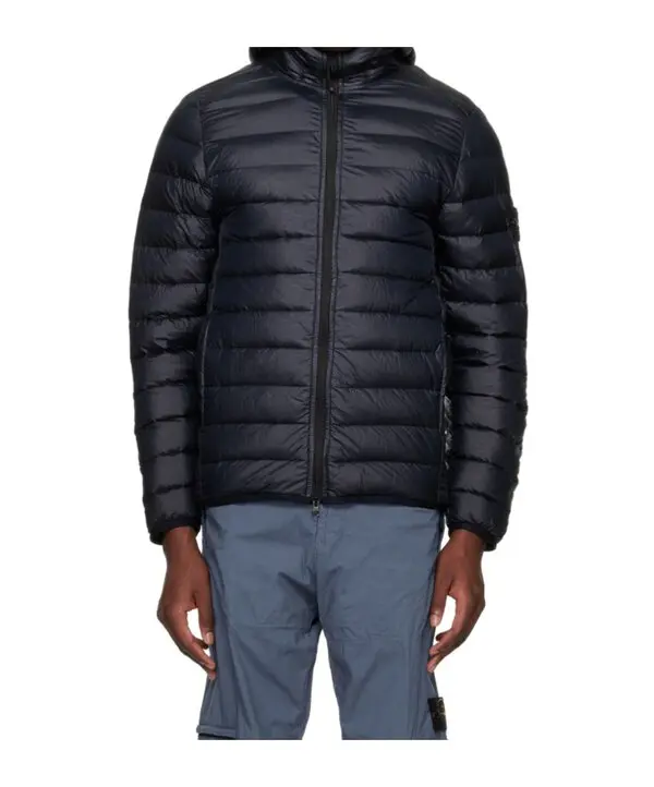 Stone Island Lightweight Hooded Down Jacket - Blue