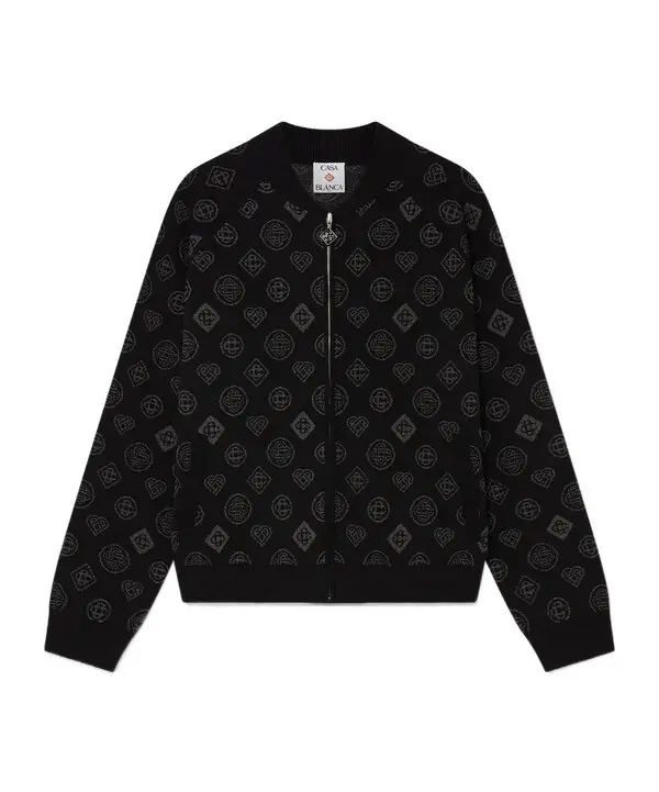 Casablanca Monogram Jacquard Bomber Jacket - Black