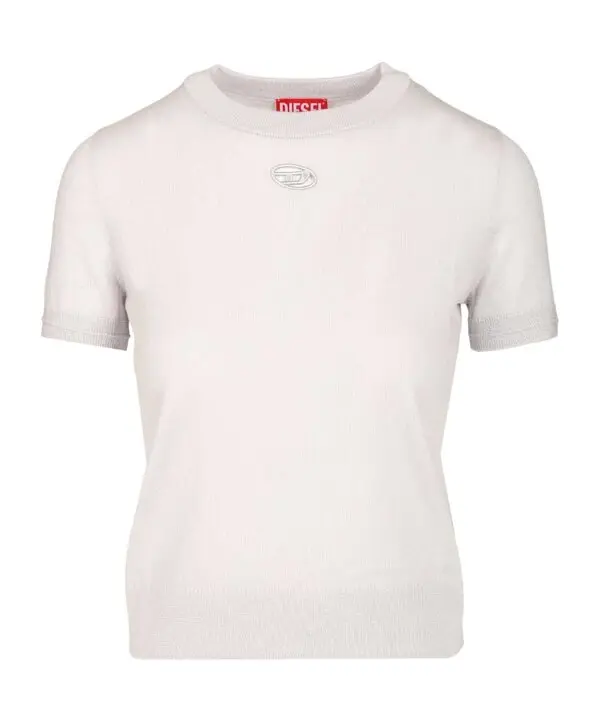 DIESEL® Embroidered Logo Knit Top - Grey