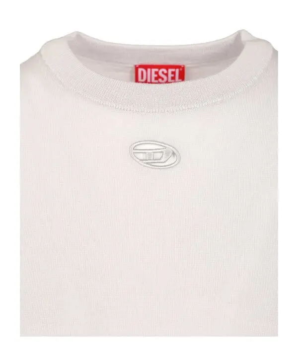 DIESEL® Embroidered Logo Knit Top - Grey