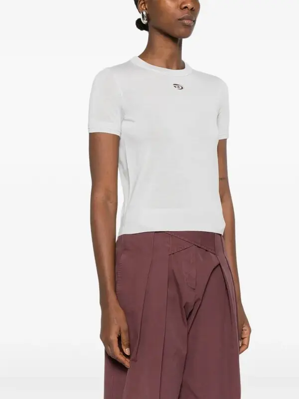 DIESEL® Embroidered Logo Knit Top - Grey