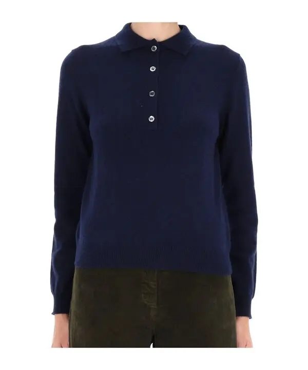 Aspesi Polo Collar Long Sleeve Jumper - Black