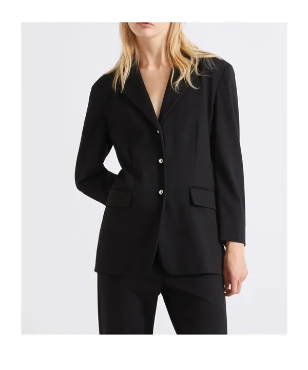 Marella Single-breasted Blazer In Stretch Jersey - Black