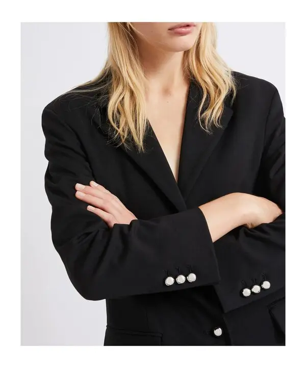 Marella Single-breasted Blazer In Stretch Jersey - Black