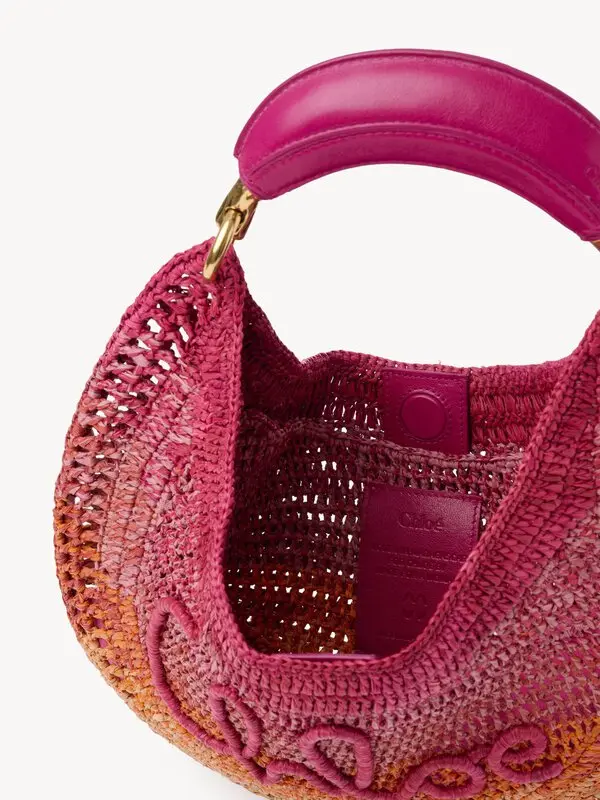 Chloé Woven Shoulder Bag With Letter Detail - Brown