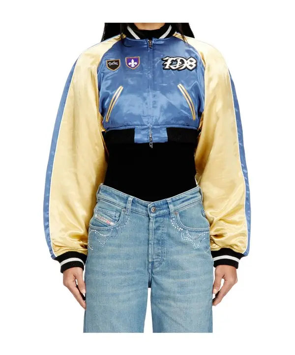 DIESEL® Cropped Jacket With Ribbed Details