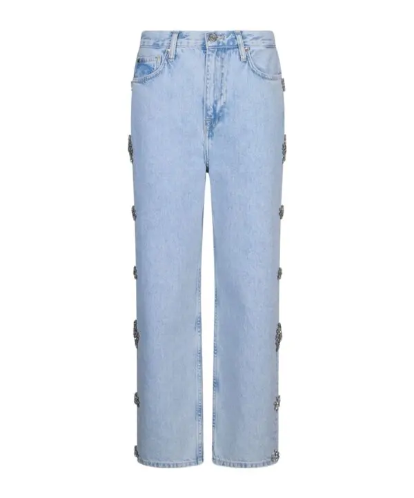 Liu Jo Bejewelled Straight Leg Jeans - Blue