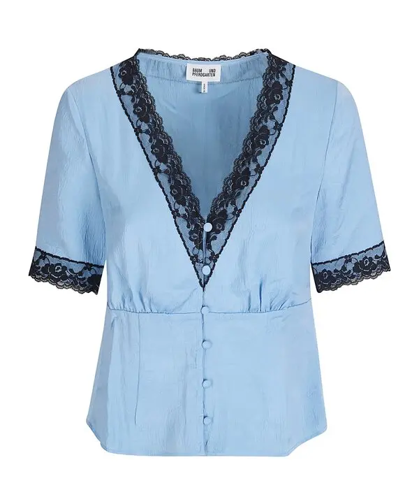 Baum Und Pferdgarten Melonie Lace Trim Top - Blue