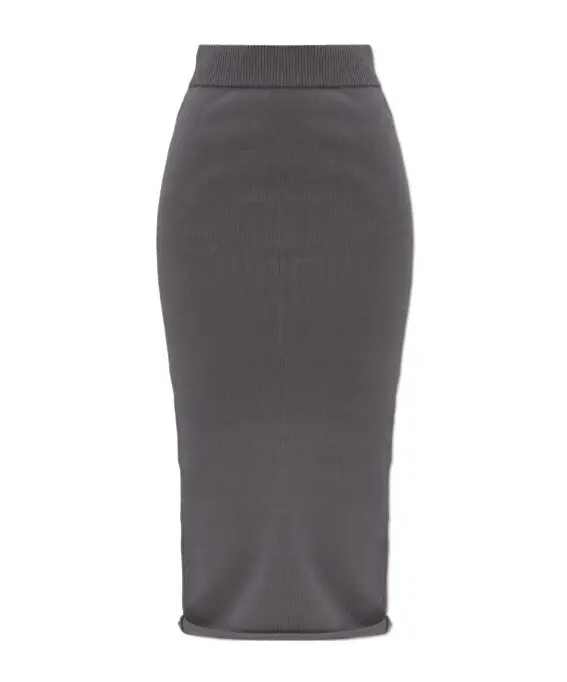 ENTIRE STUDIOS Raw Knit Midi Skirt - Grey