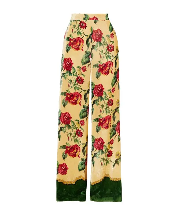 Valentino Garavani Floral Pattern Wide-leg Pants