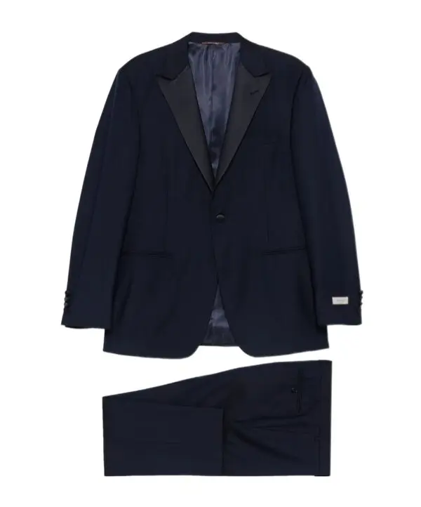 Canali Long-sleeved Suit And Trousers Two-piece Set - Black