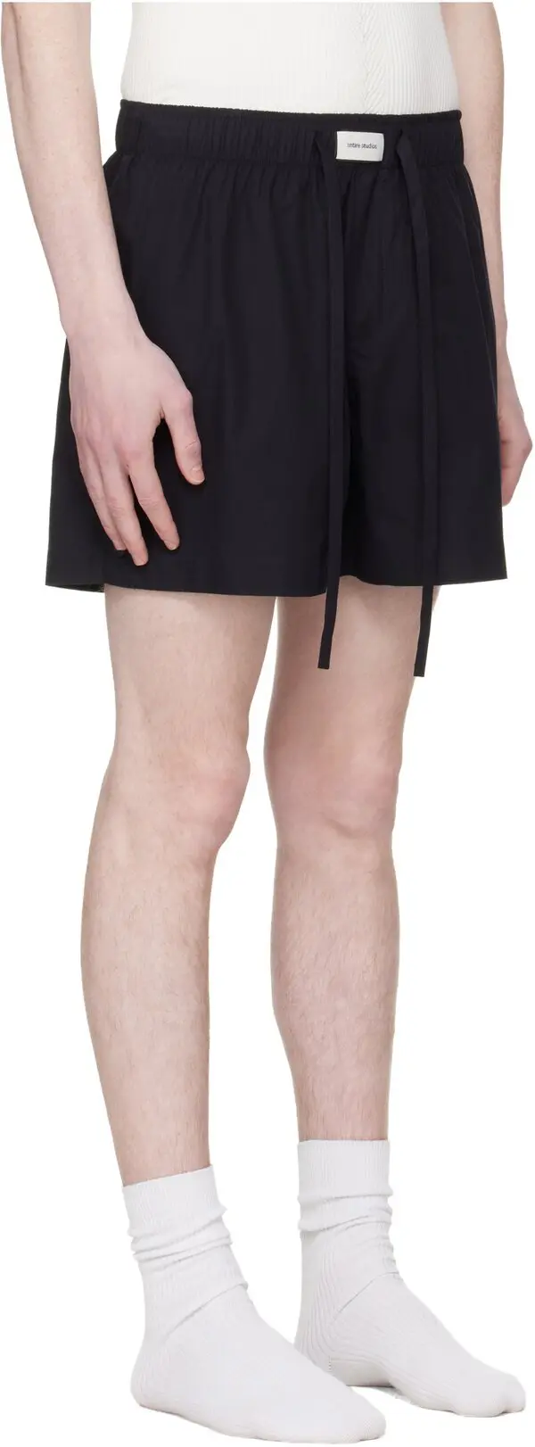 ENTIRE STUDIOS Pajama Drawstring Shorts - Black