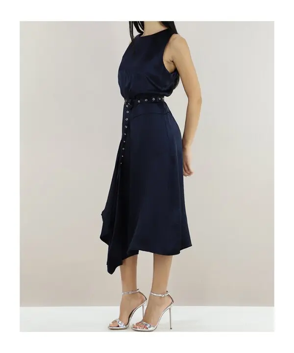 Liu Jo Belted Asymmetric Midi Dress