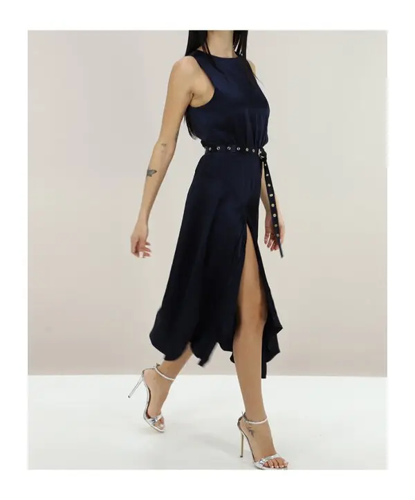 Liu Jo Belted Asymmetric Midi Dress