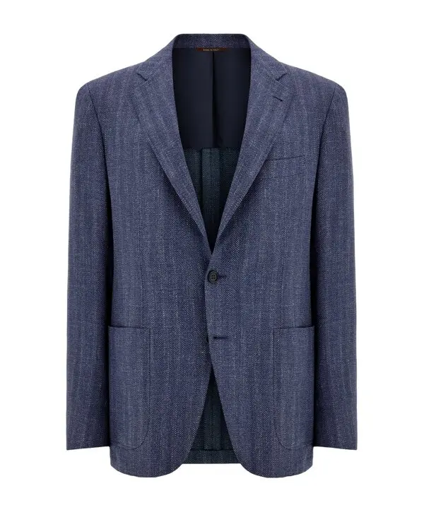 Canali Long-sleeved Suit Jacket - Blue
