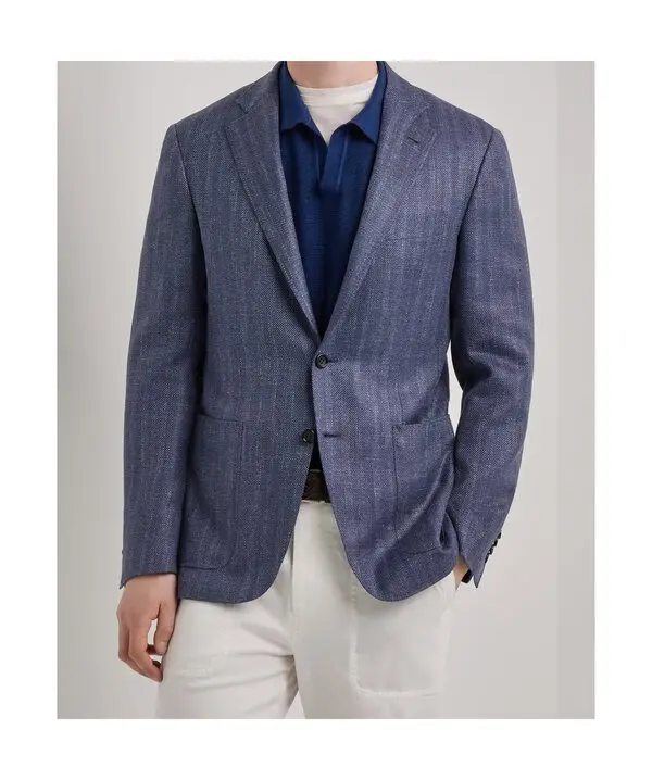 Canali Long-sleeved Suit Jacket - Blue