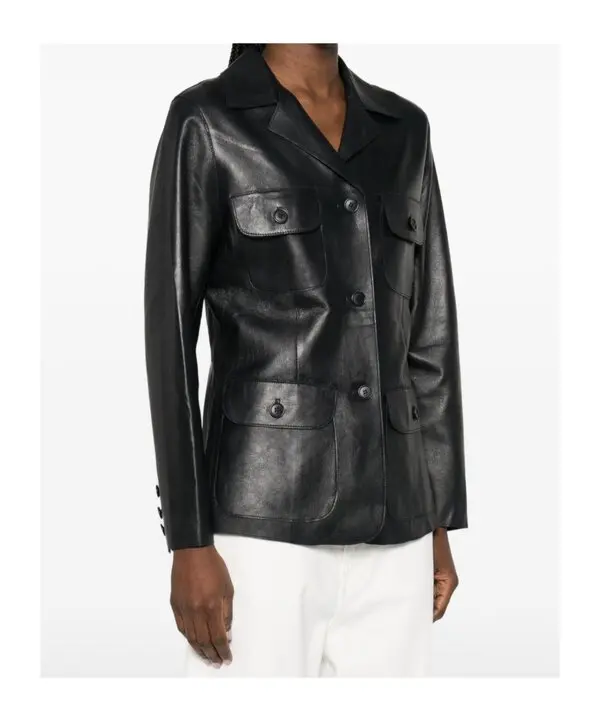 P.a.r.o.s.h Leather Button-front Jacket