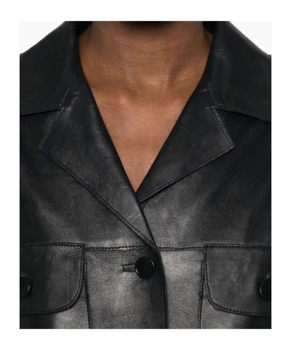 P.a.r.o.s.h Leather Button-front Jacket