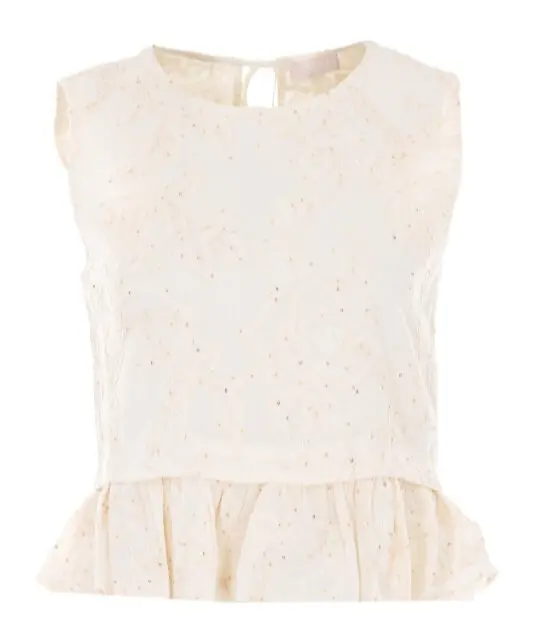 Liu Jo Peplum Sequinned Sleeveless Top - White