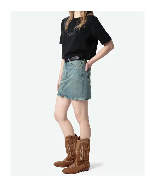 Zadig&Voltaire Belted Denim Skirt