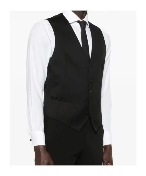 Tagliatore Sleeveless V-neck Vest With Patch Pockets