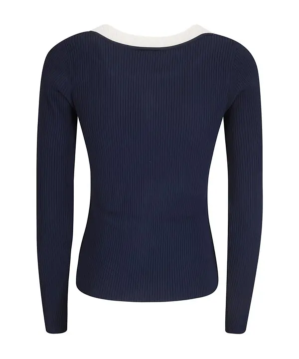 Baum Und Pferdgarten Clary Knit Top With Contrast Collar - Black