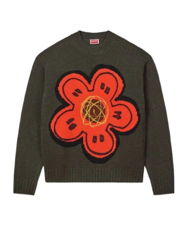 Kenzo X Futura 2000 Embroidered Knitted Jumper - Khaki