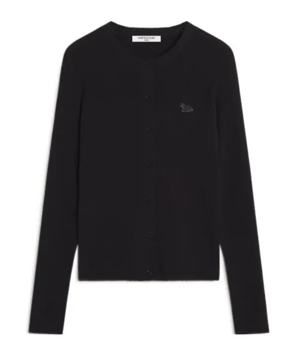 Maison Kitsuné Baby Fox Pleat Rib Cardigan