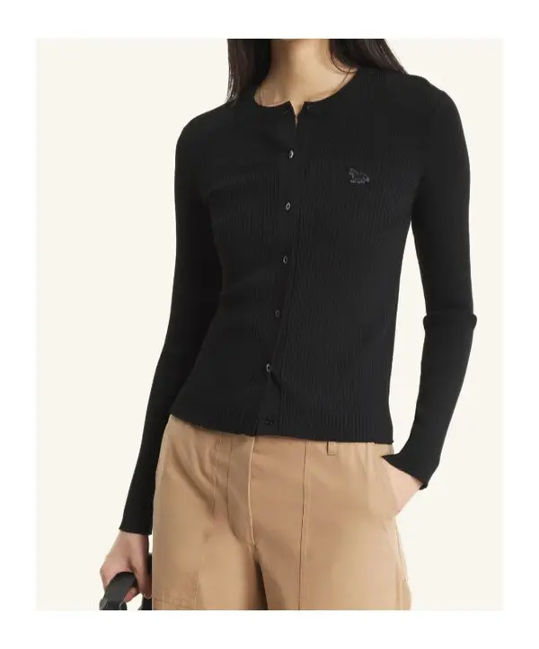 Maison Kitsuné Baby Fox Pleat Rib Cardigan
