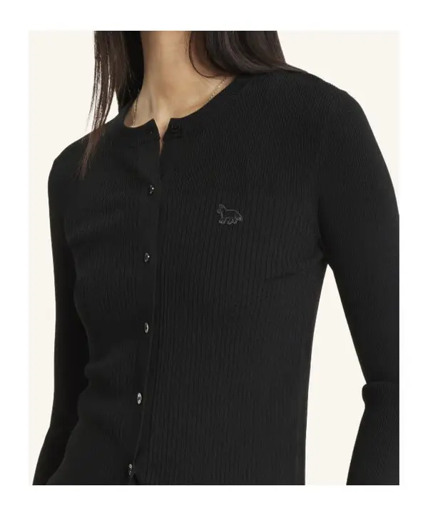 Maison Kitsuné Baby Fox Pleat Rib Cardigan