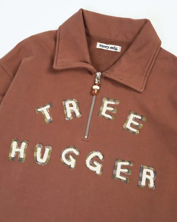 STORY MFG. Geo Pullover "tree Hugger" With Appliqué Detailing