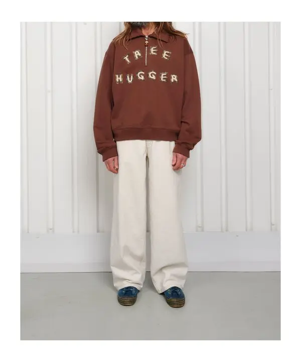 STORY MFG. Geo Pullover "tree Hugger" With Appliqué Detailing