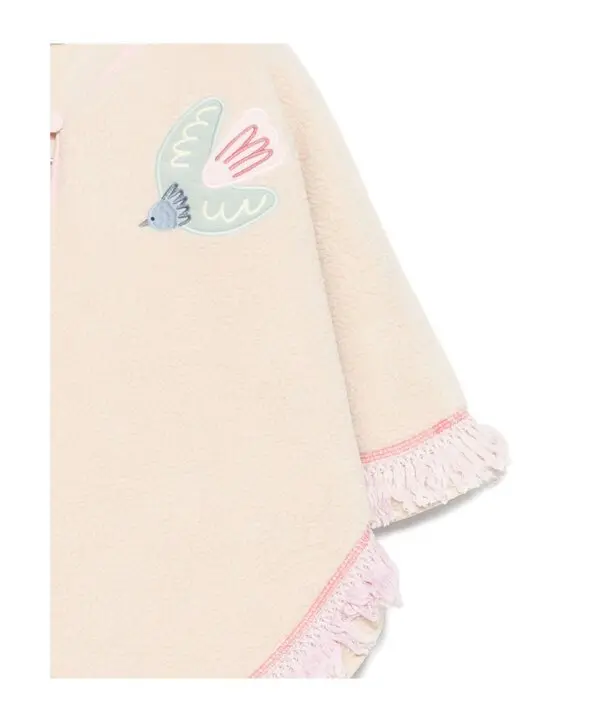 Stella McCartney Bird Embroidered Fringe Poncho