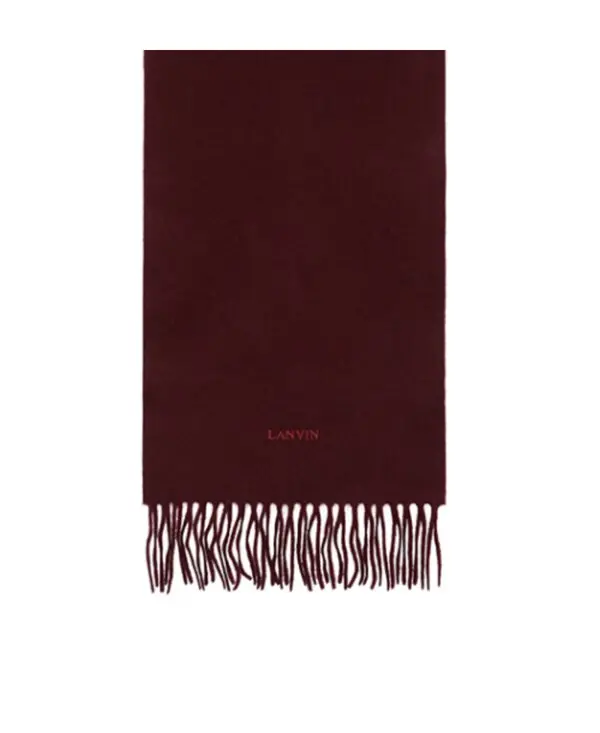 LANVIN Logo Embroidered Scarf - Brown