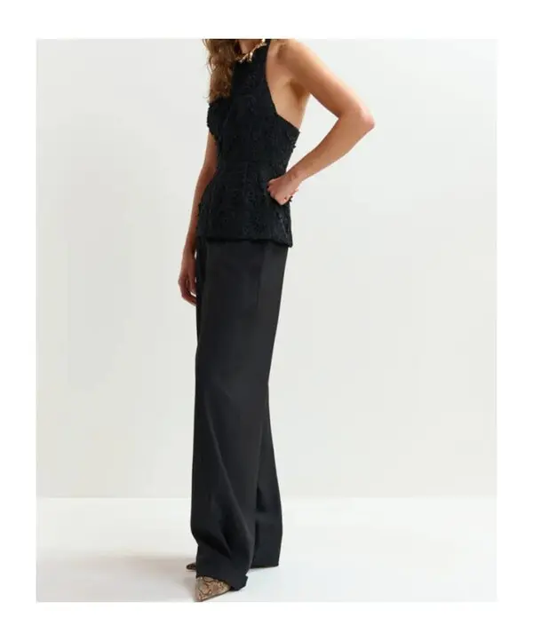 Essentiel Antwerp Embroidered Peplum Halterneck Top