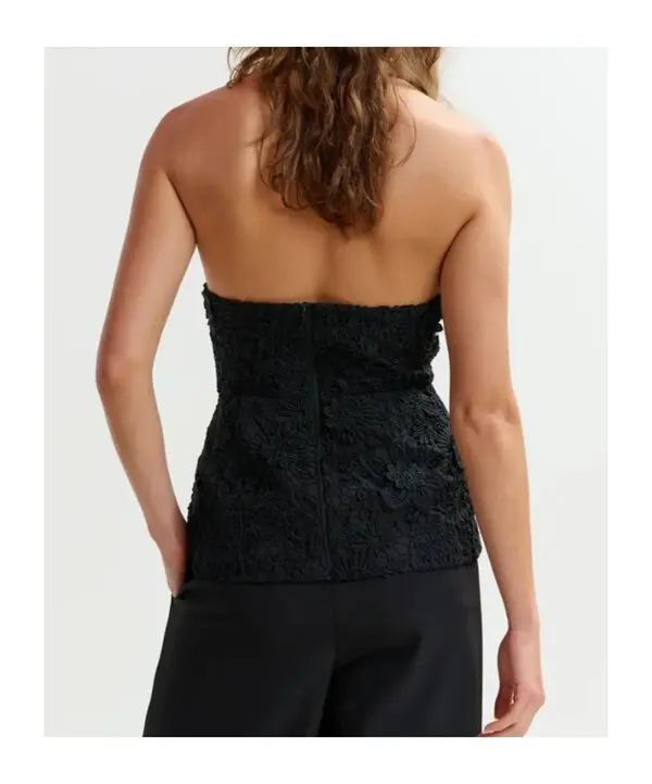 Essentiel Antwerp Embroidered Peplum Halterneck Top