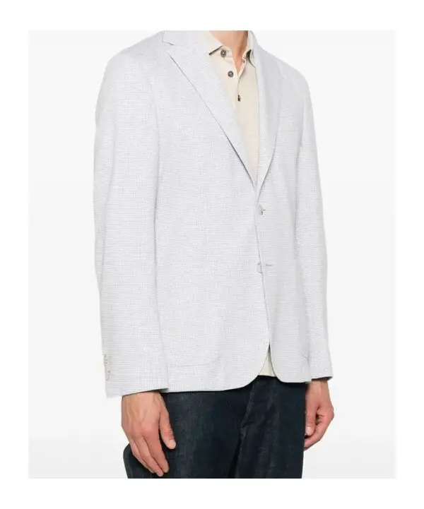Hugo Boss Checked Cotton-blend Jacket - White