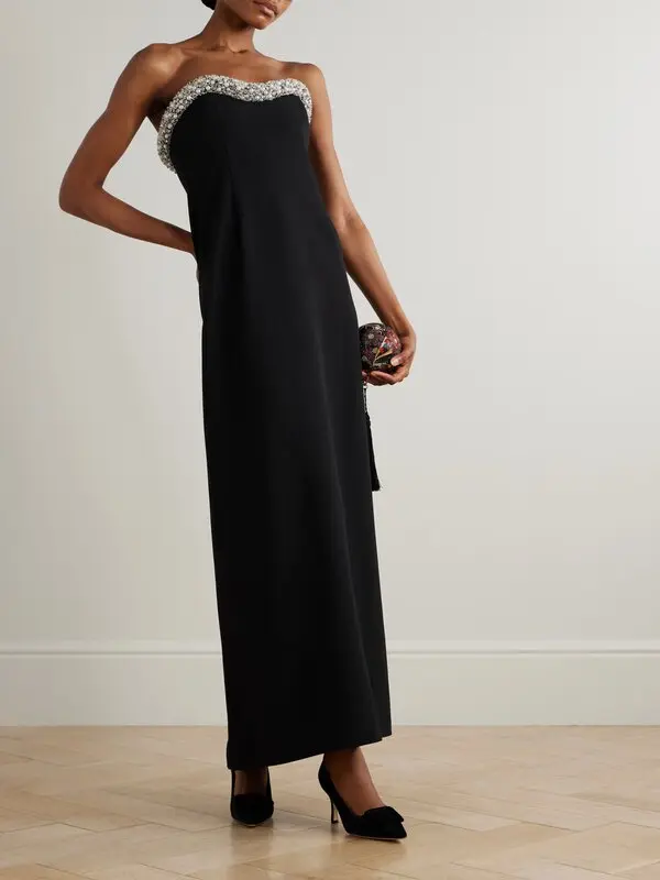 Simkhai Riona Embellished Bustier Gown - Black